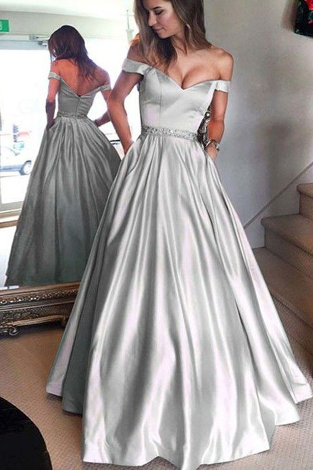 Prom Dresses,grey Prom Dresses,satin Prom Dresses,sexy Prom Dresses ...